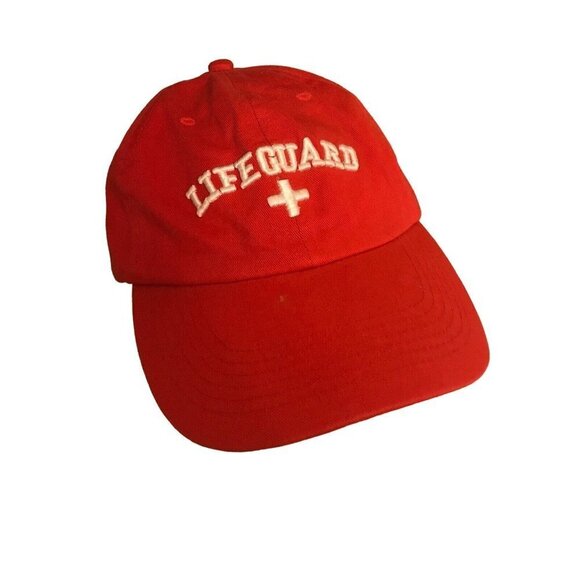 Unbranded | Accessories | Red Lifeguard Hat White Embroidery Strapback ...